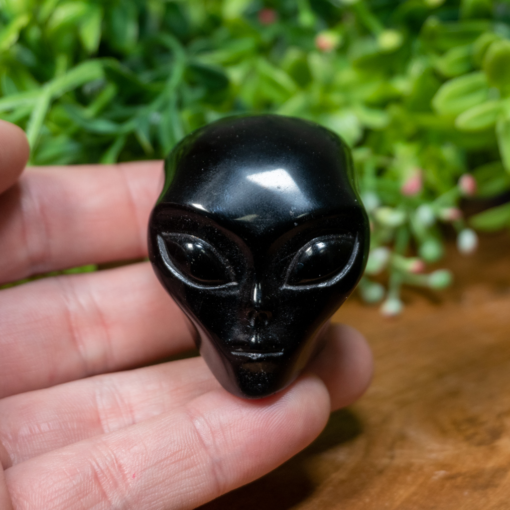 Large Obsidian Alien Head - The Crystal Council