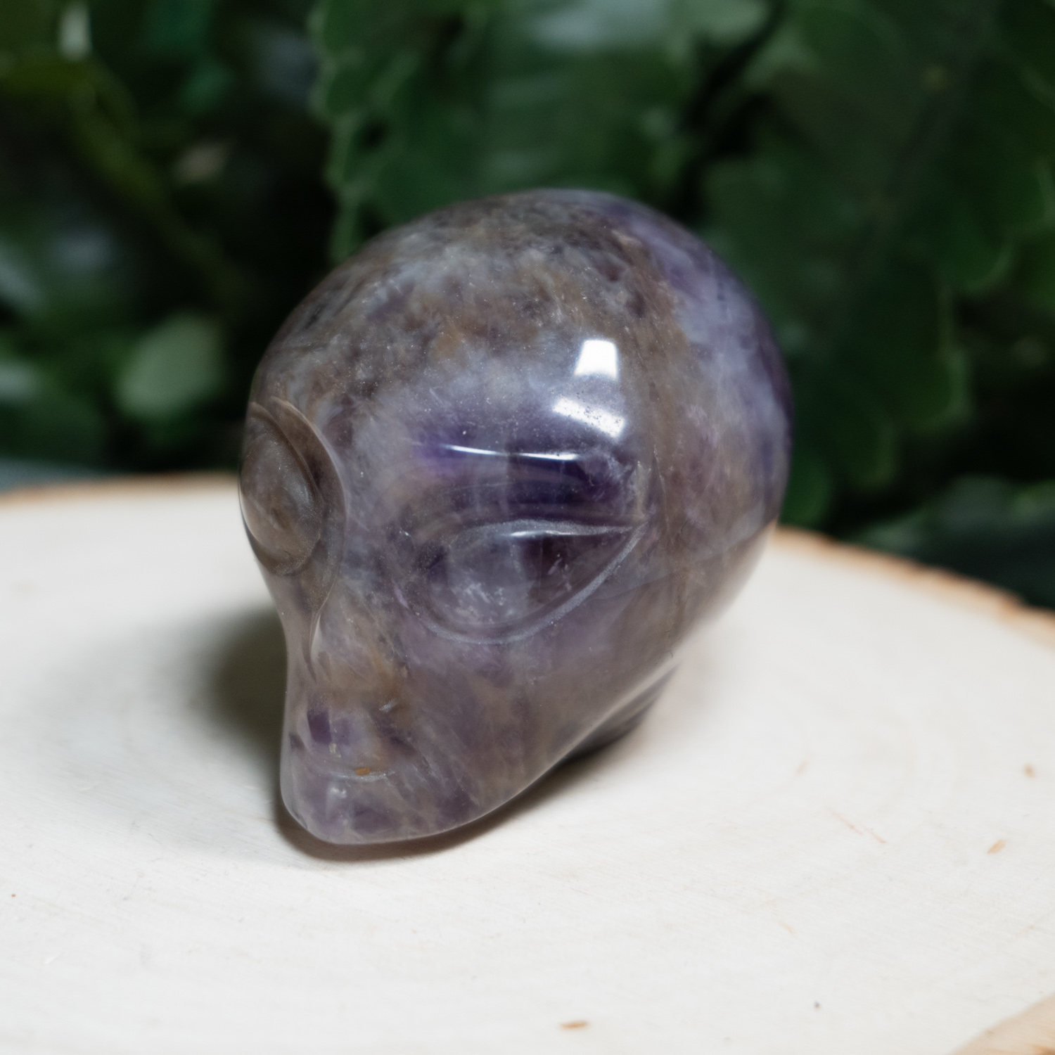 Chevron Amethyst Alien Skull - The Crystal Council