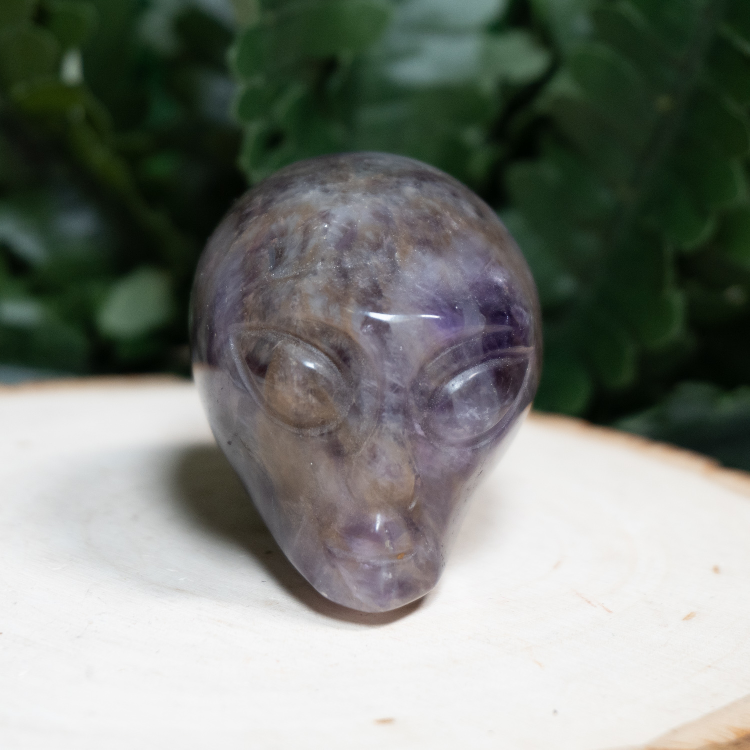 Chevron Amethyst Alien Skull - The Crystal Council