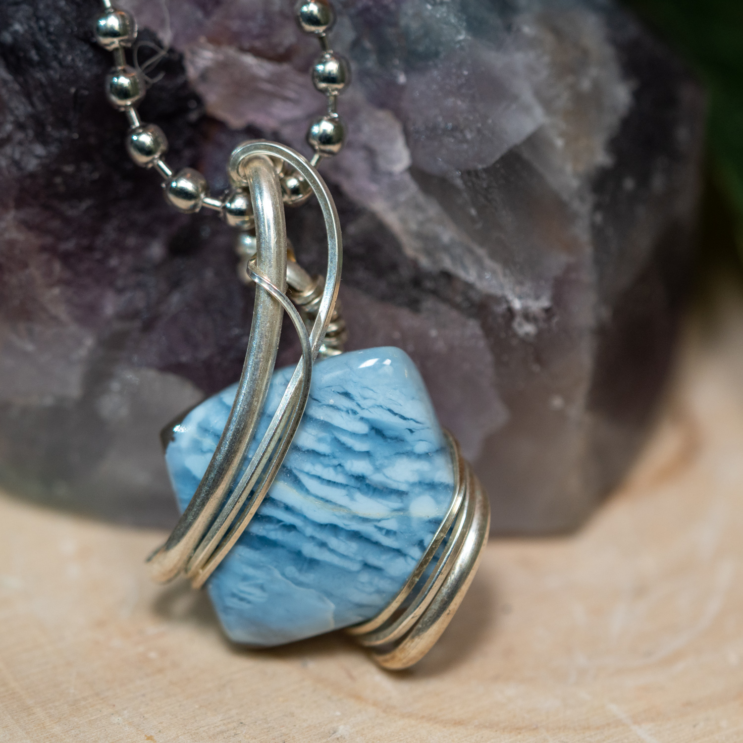 Blue Scheelite Wrap #1 - The Crystal Council