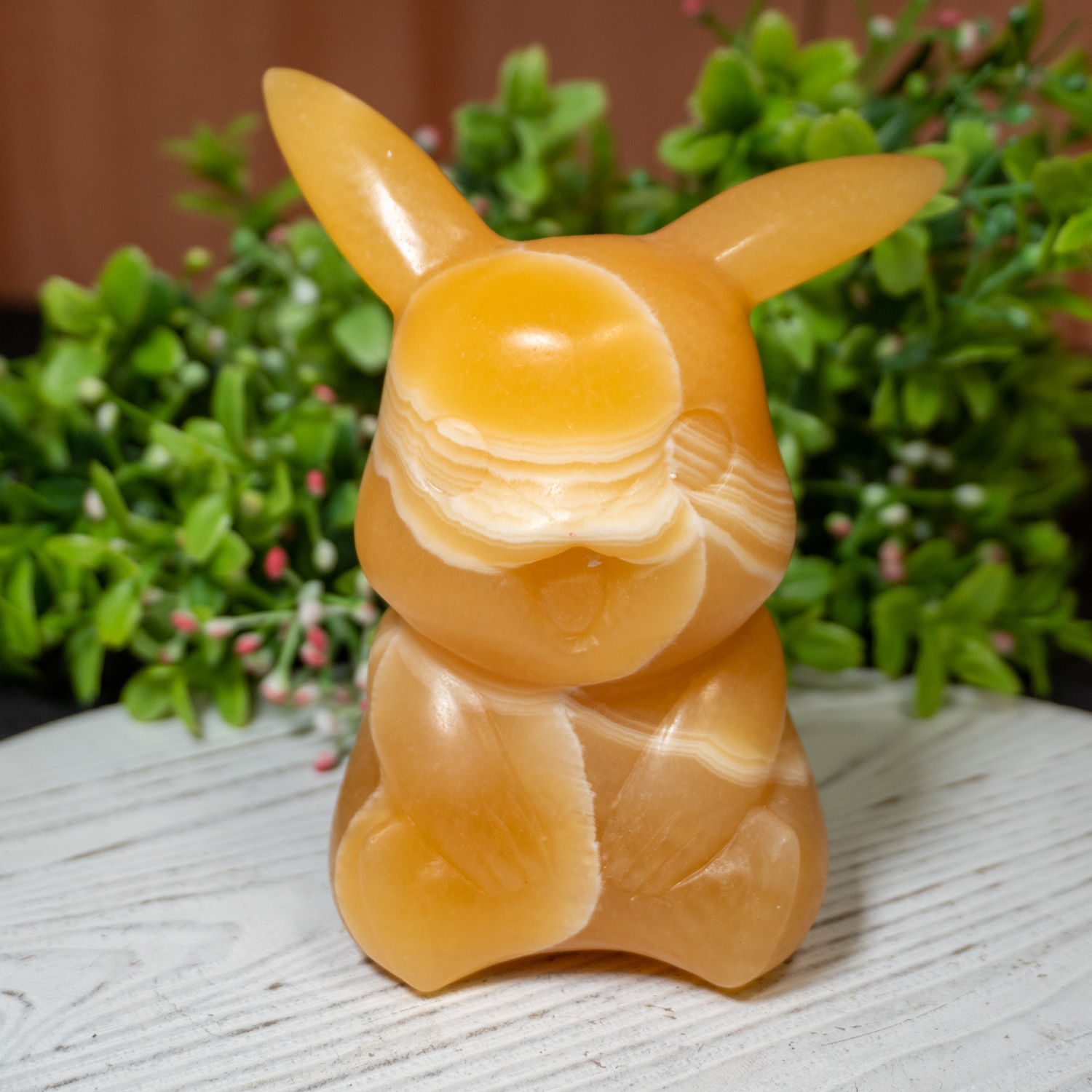 Orange Calcite Pikachu - The Crystal Council