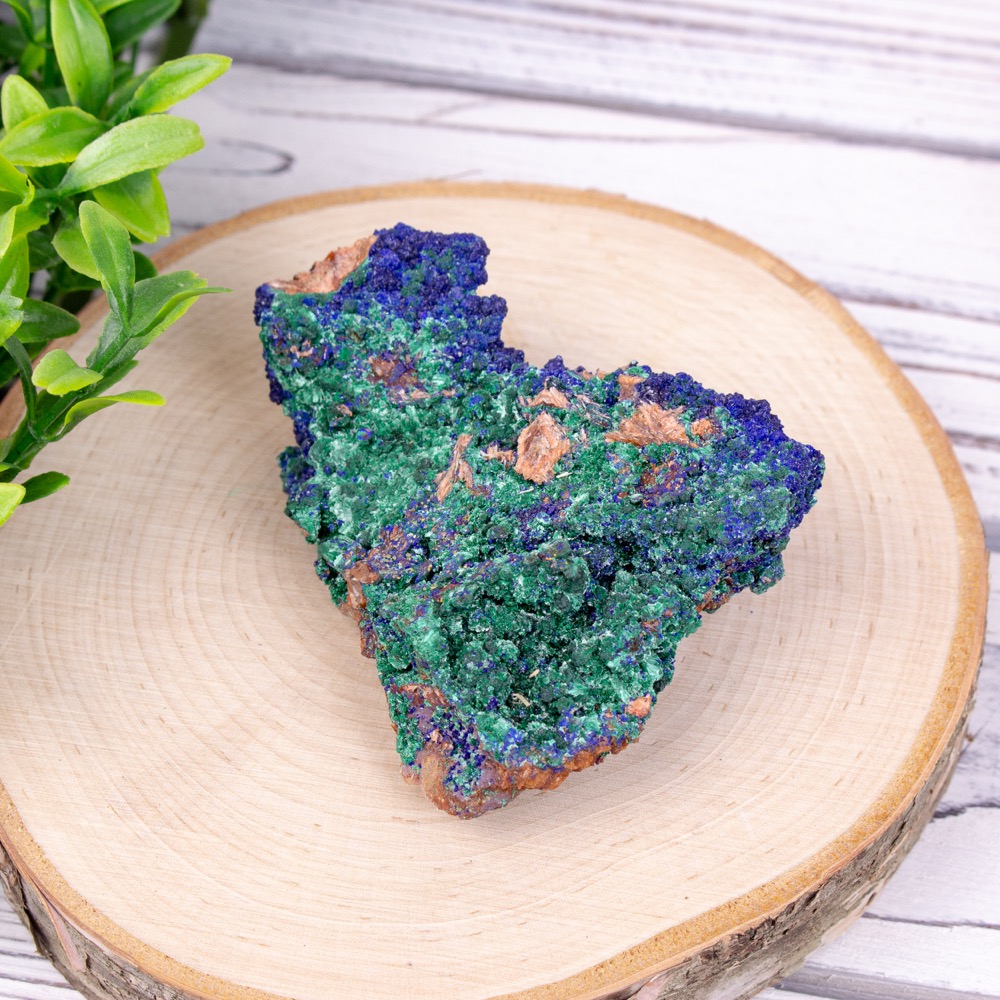 Moroccan Malachite with Azurite Inclusions - The Crystal Council