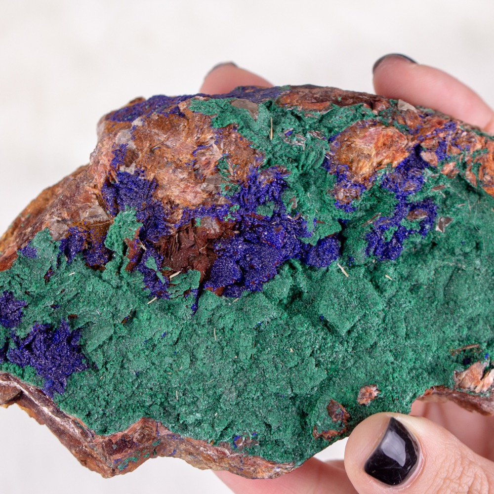 Large Moroccan Malachite with Azurite Inclusions - The Crystal Council