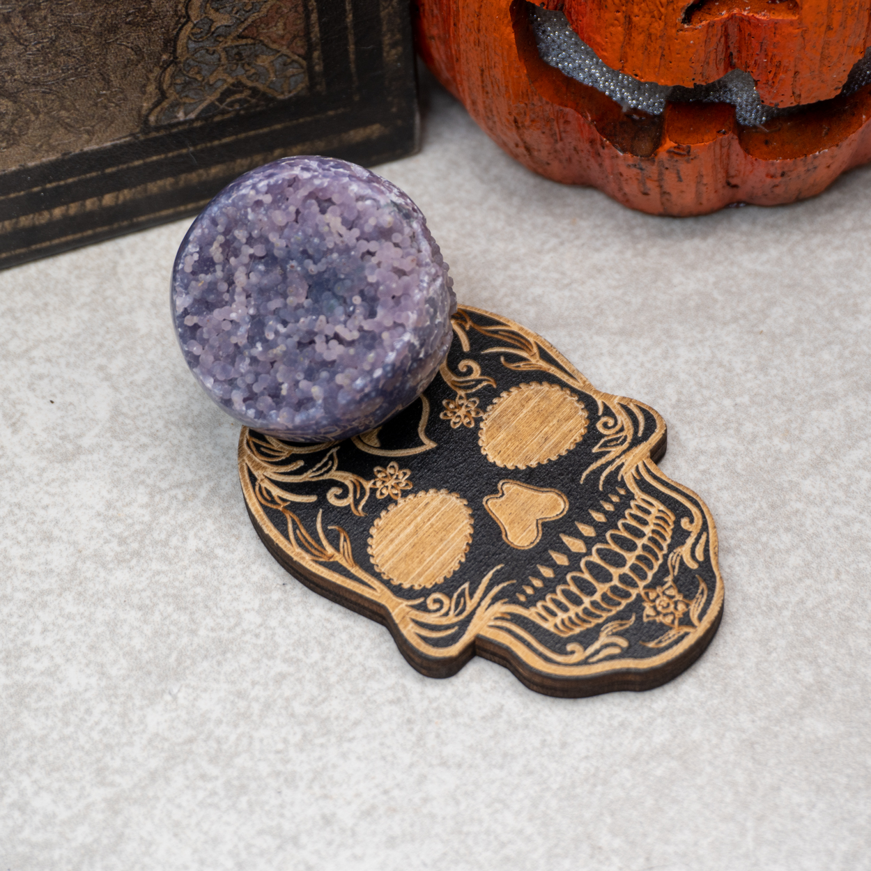 Sugar Skull Sphere Stand - The Crystal Council