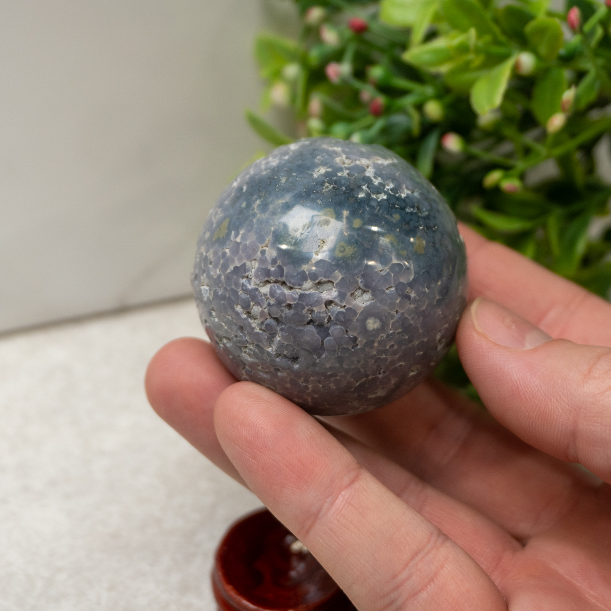 Grape Agate Sphere #4 - The Crystal Council