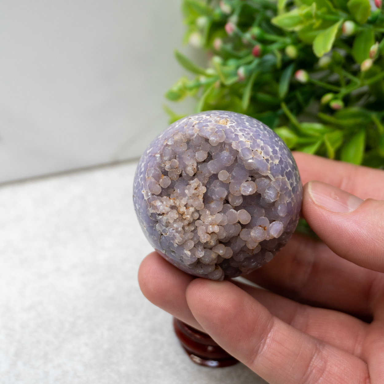 Grape Agate Sphere #3 - The Crystal Council