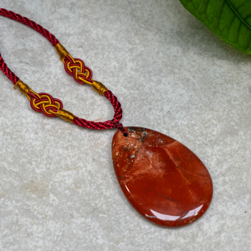 Random Red Jasper Polished Necklace - The Crystal Council