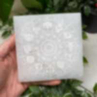 Square Zodiac Selenite Plate - The Crystal Council