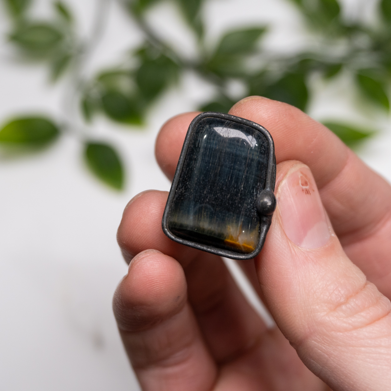 Blue Tiger Eye Ring #1 - The Crystal Council