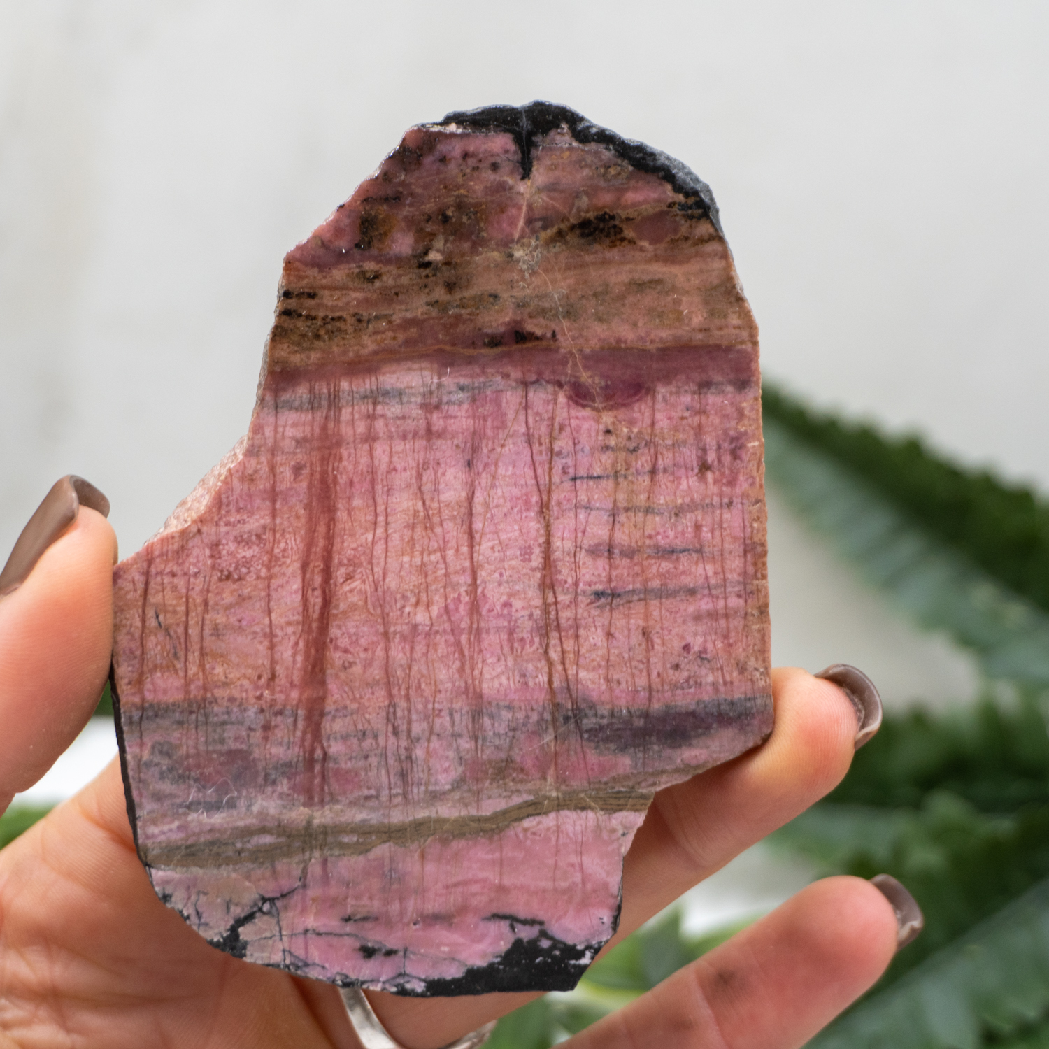 Pyroxmangite Half Polished Slab #4 - The Crystal Council