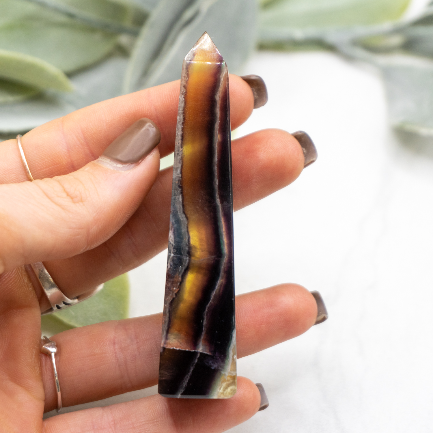 Rainbow Fluorite Tower #1 - The Crystal Council