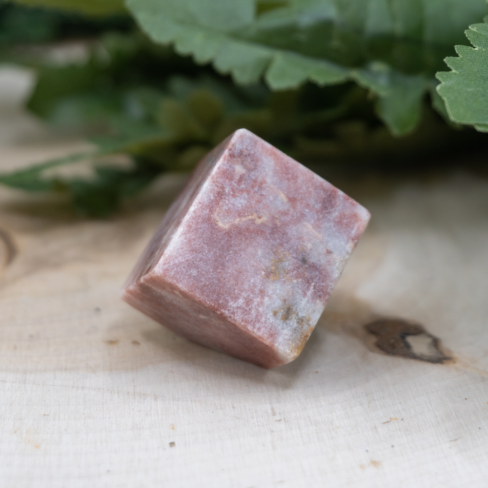 Pink Tourmaline in Quartz Standing Cube - The Crystal Council