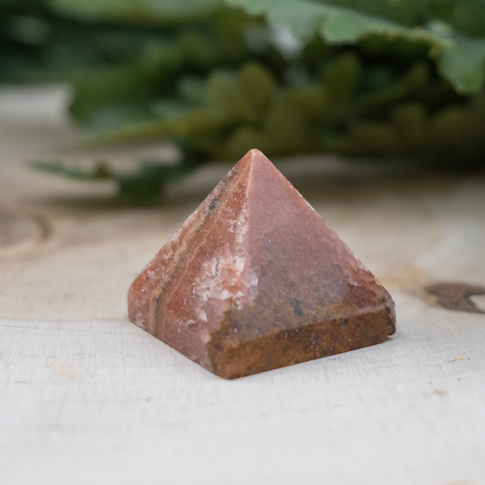 Peach Calcite Pyramid - The Crystal Council