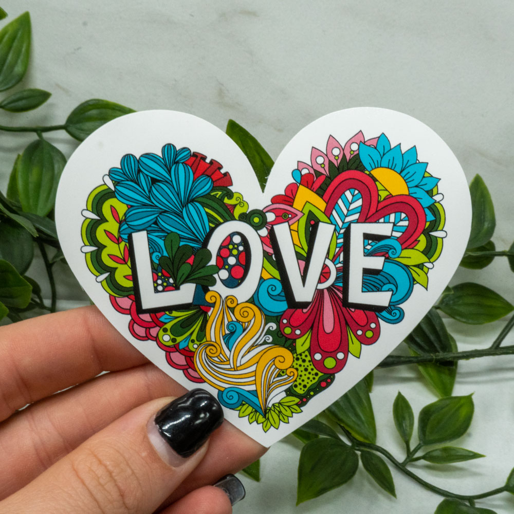 "Love" Heart Sticker - The Crystal Council