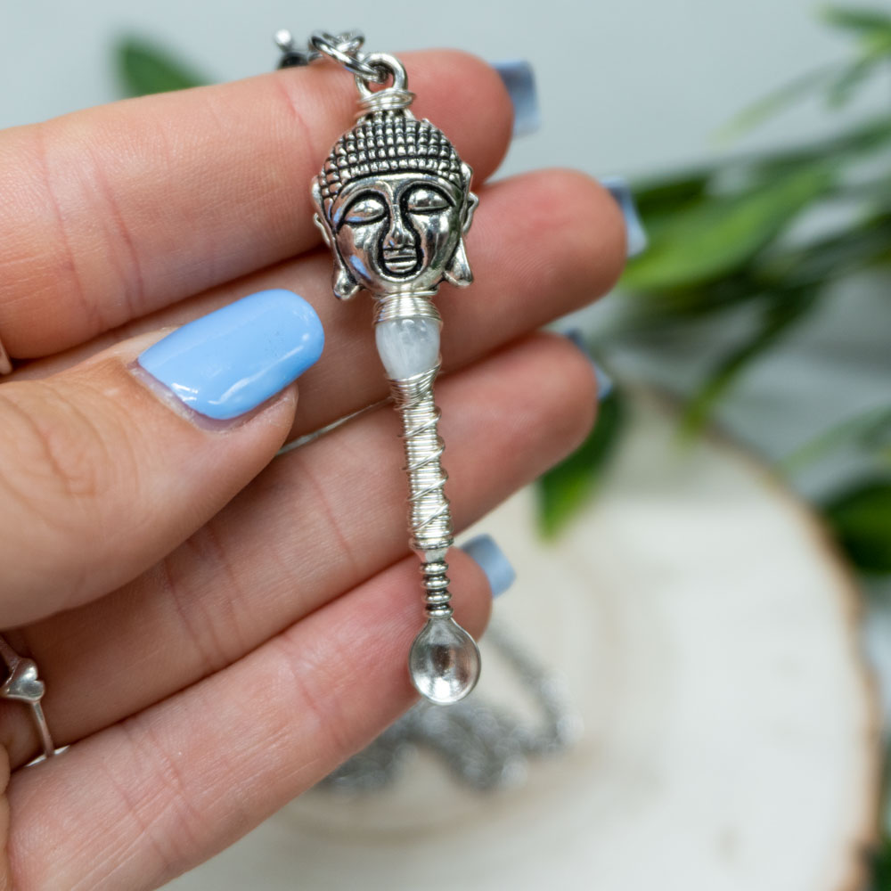 Moonstone Buddha Meditation Spoon #5 - The Crystal Council