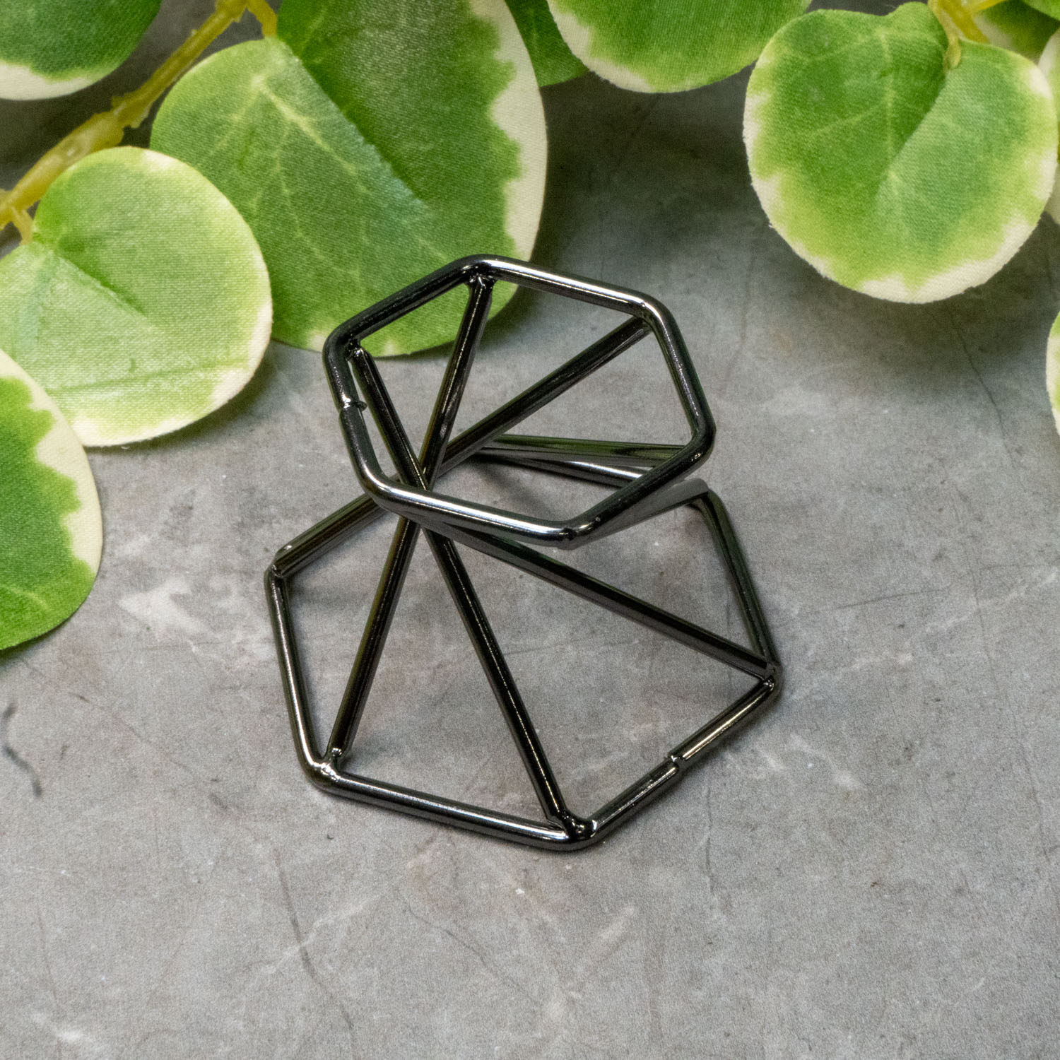 Black Geometric Sphere Stand - The Crystal Council