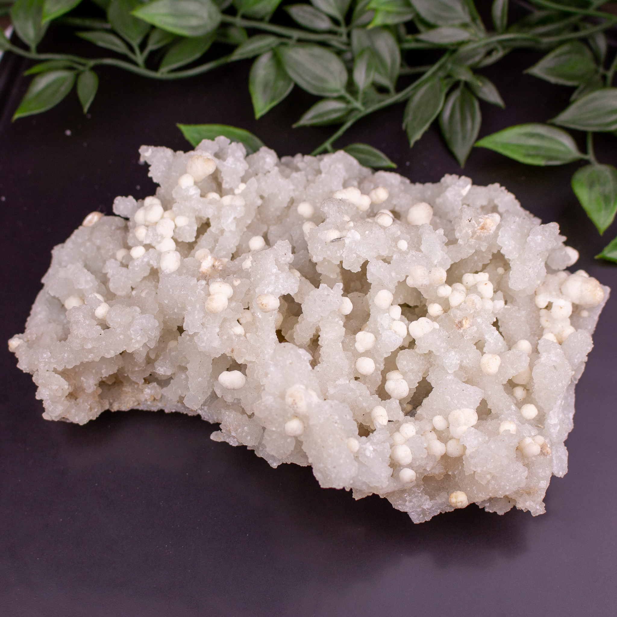 Gyrolite on Prehnite - The Crystal Council