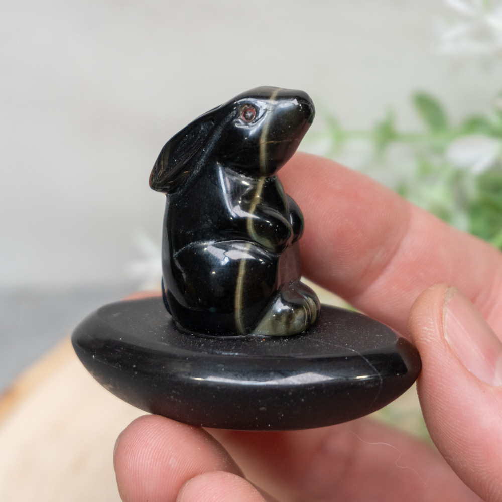 Tiger Eye & Blue Tiger Eye Bunny Rabbit - The Crystal Council