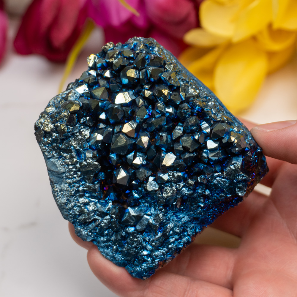 Blue Cobalt Titanium Quartz #1 - The Crystal Council