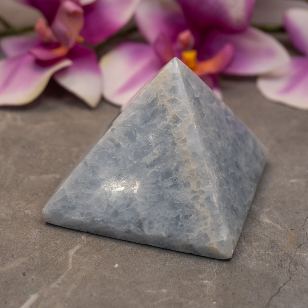 Blue Calcite Pyramid #1 - The Crystal Council