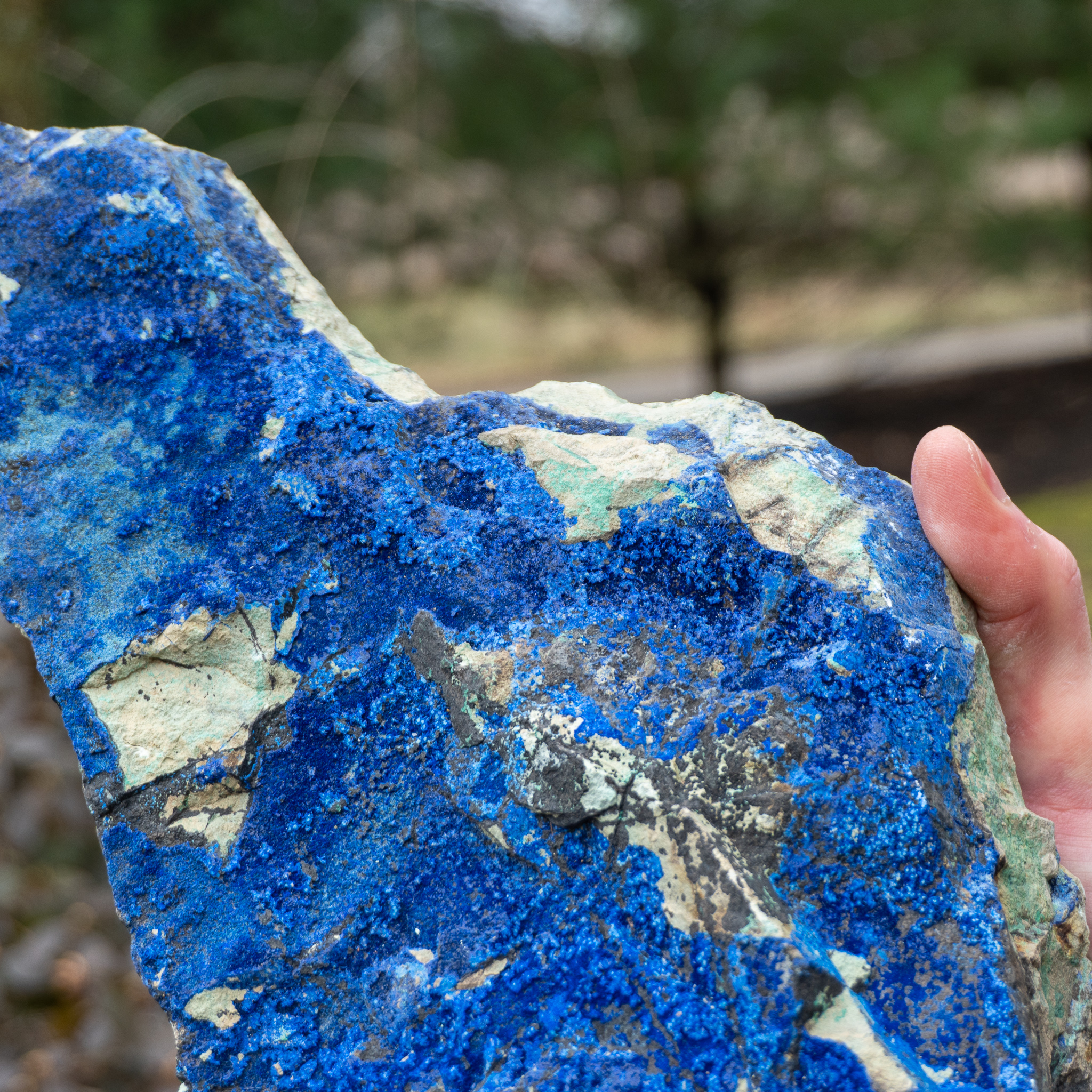 Deep Blue Azurite over Matrix - The Crystal Council