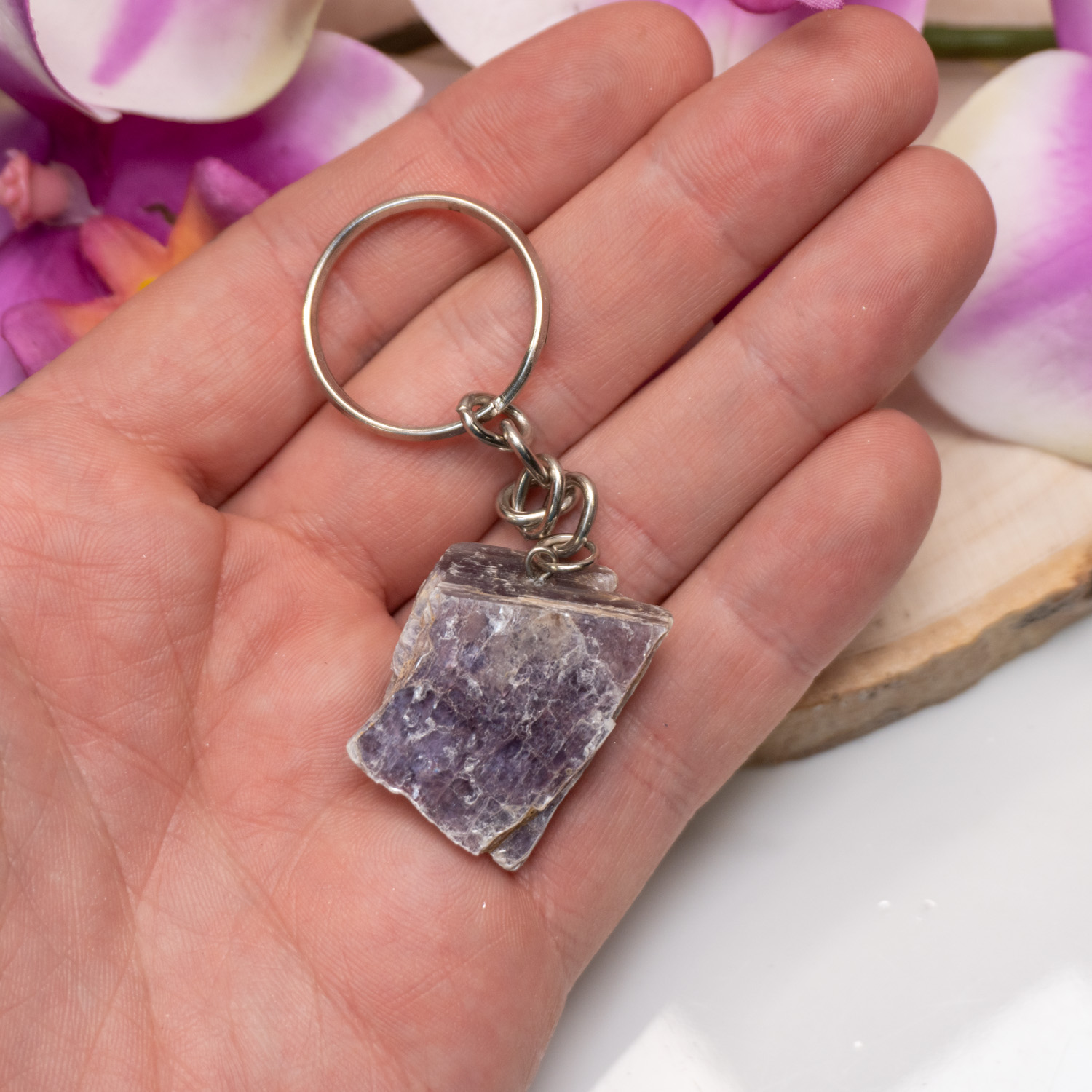 Lepidolite Keychain - The Crystal Council