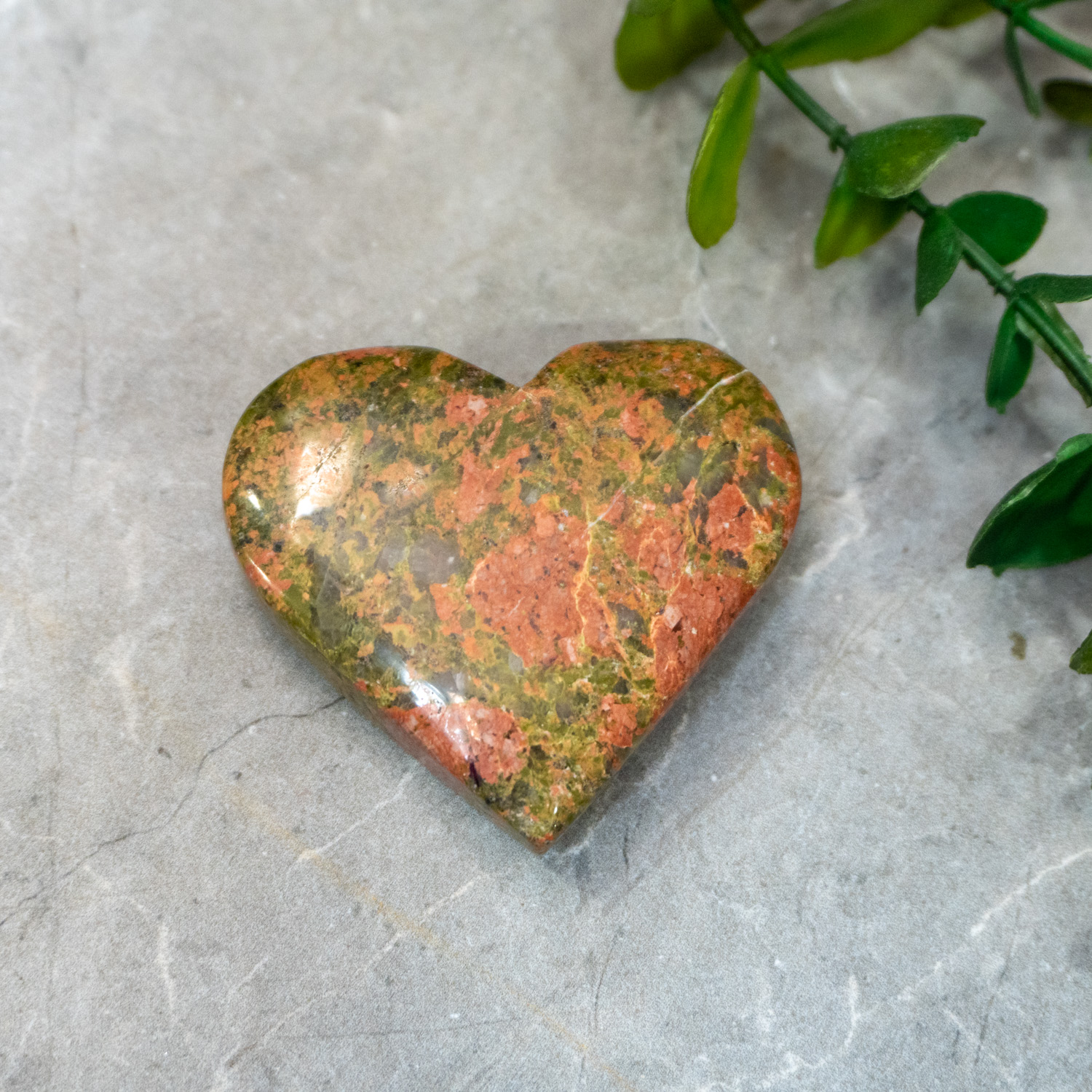 Unakite Medium Heart - The Crystal Council