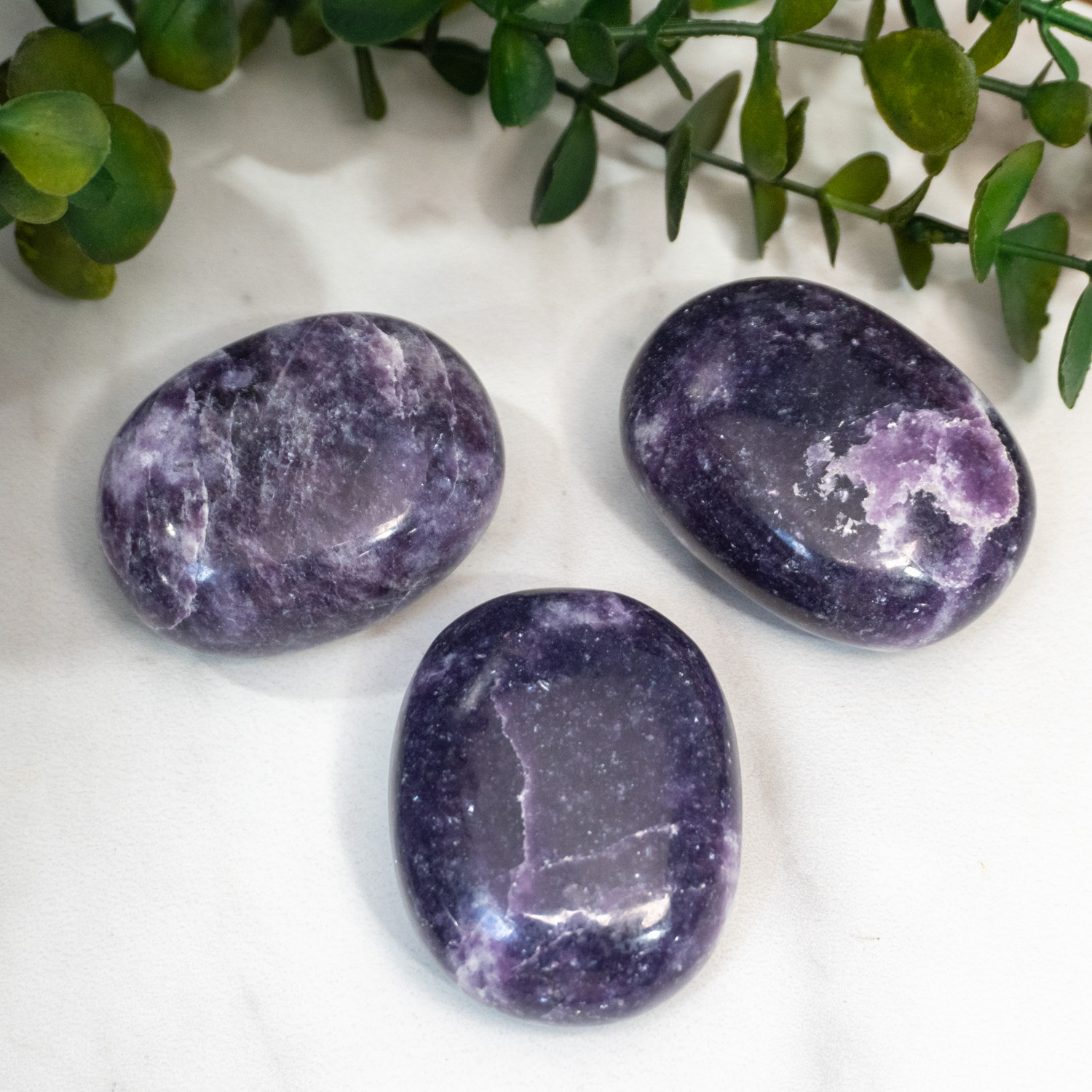 A+ Lepidolite Palmstone - The Crystal Council