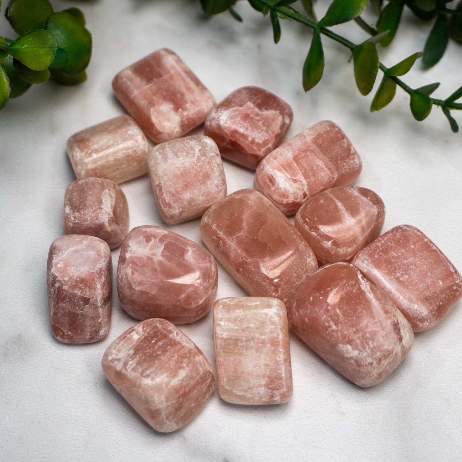Strawberry Calcite Tumbled - The Crystal Council