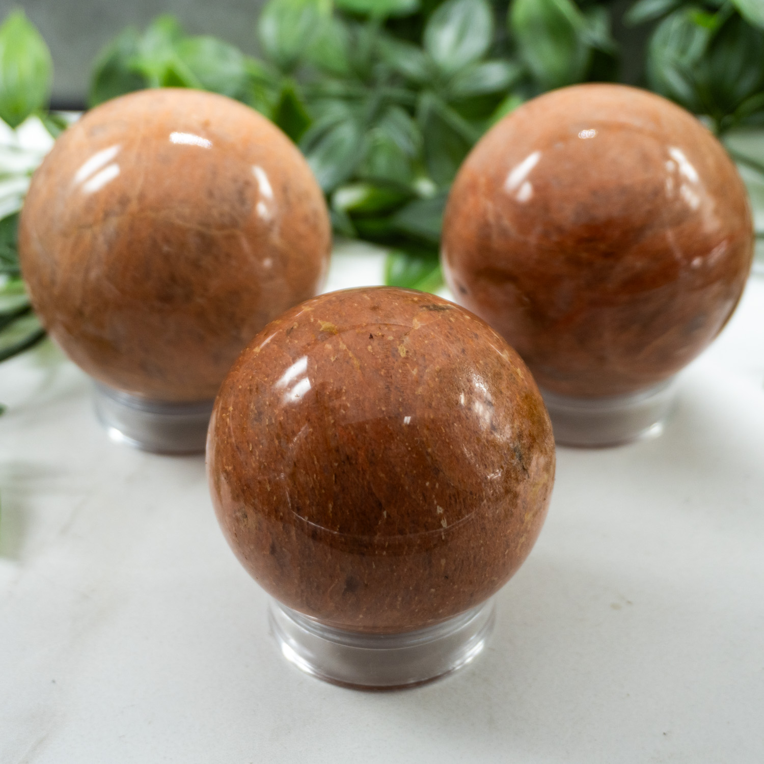 Peach Moonstone Medium Sphere - The Crystal Council