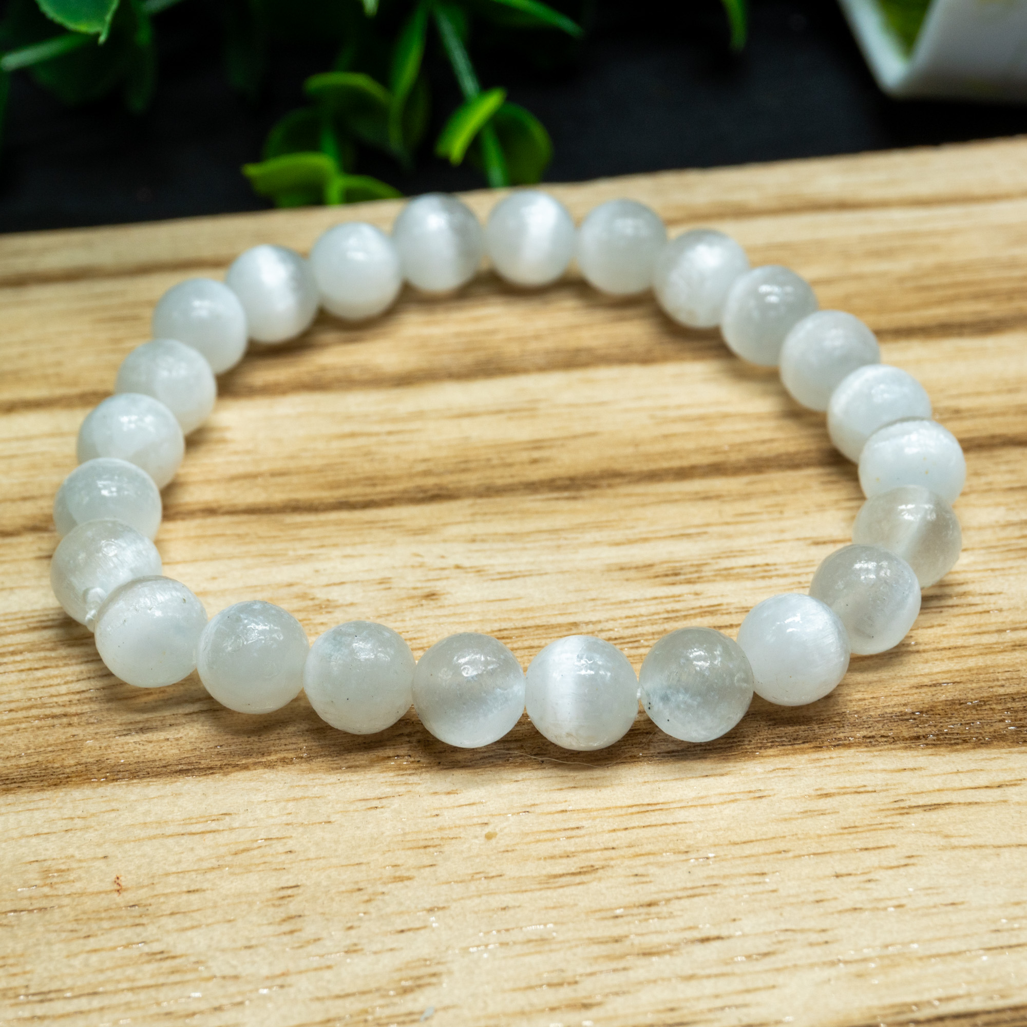 Selenite Bracelet 8mm - The Crystal Council
