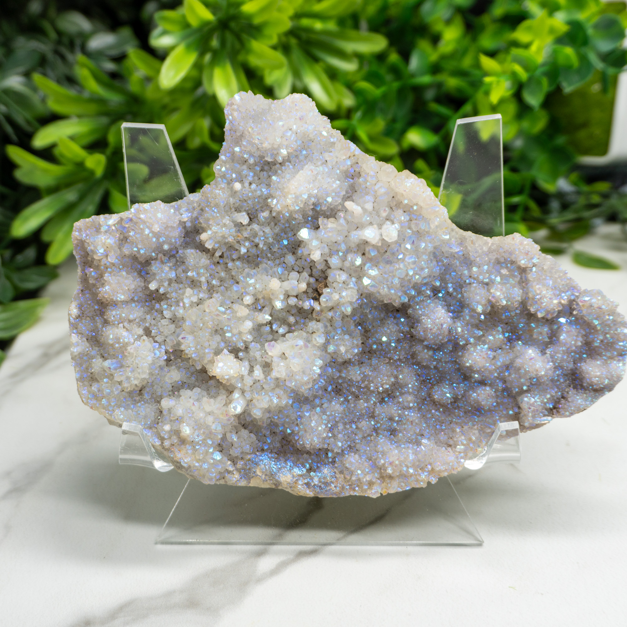 Aura Quartz Plate with Stand - The Crystal Council