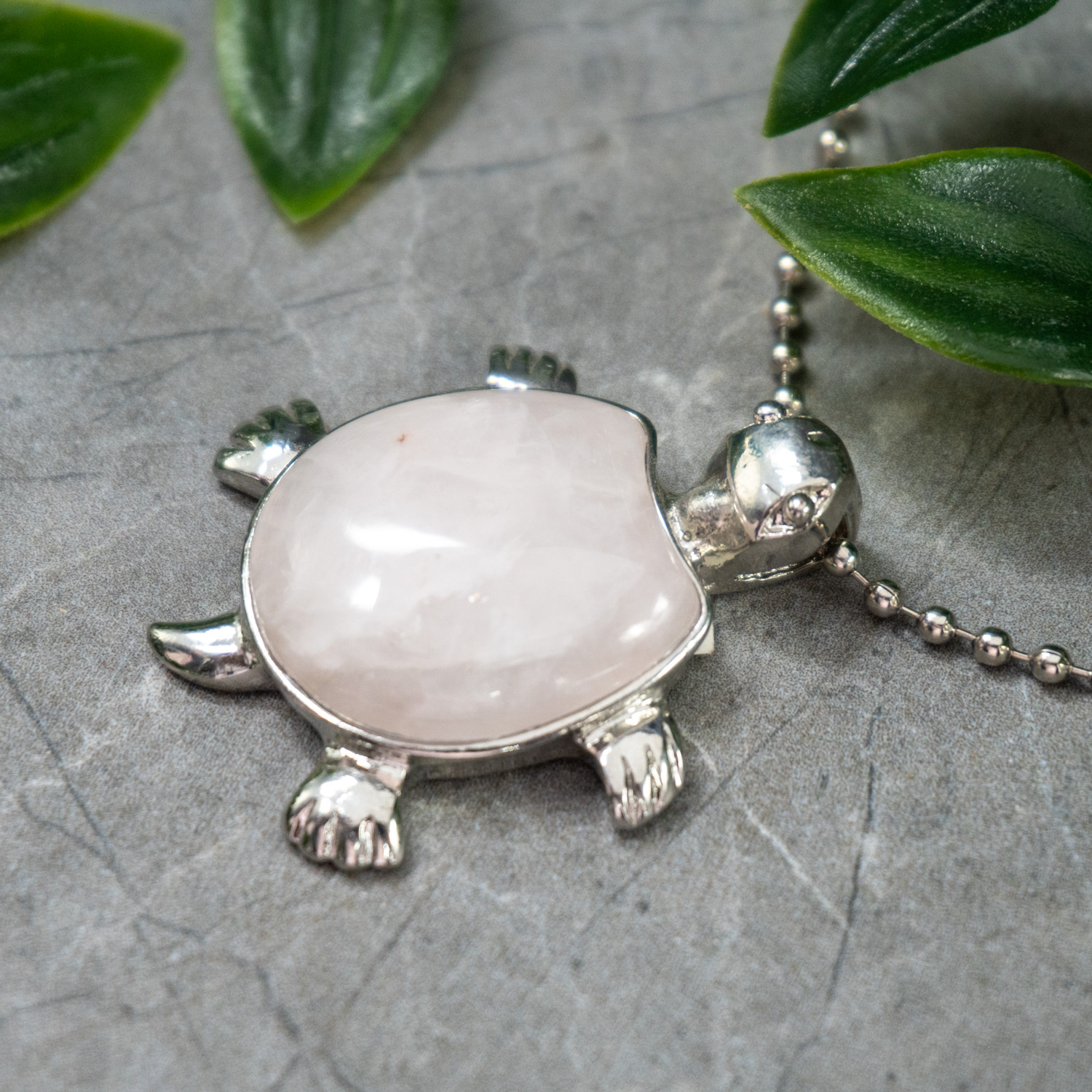 Rose Quartz Turtle Necklace - The Crystal Council