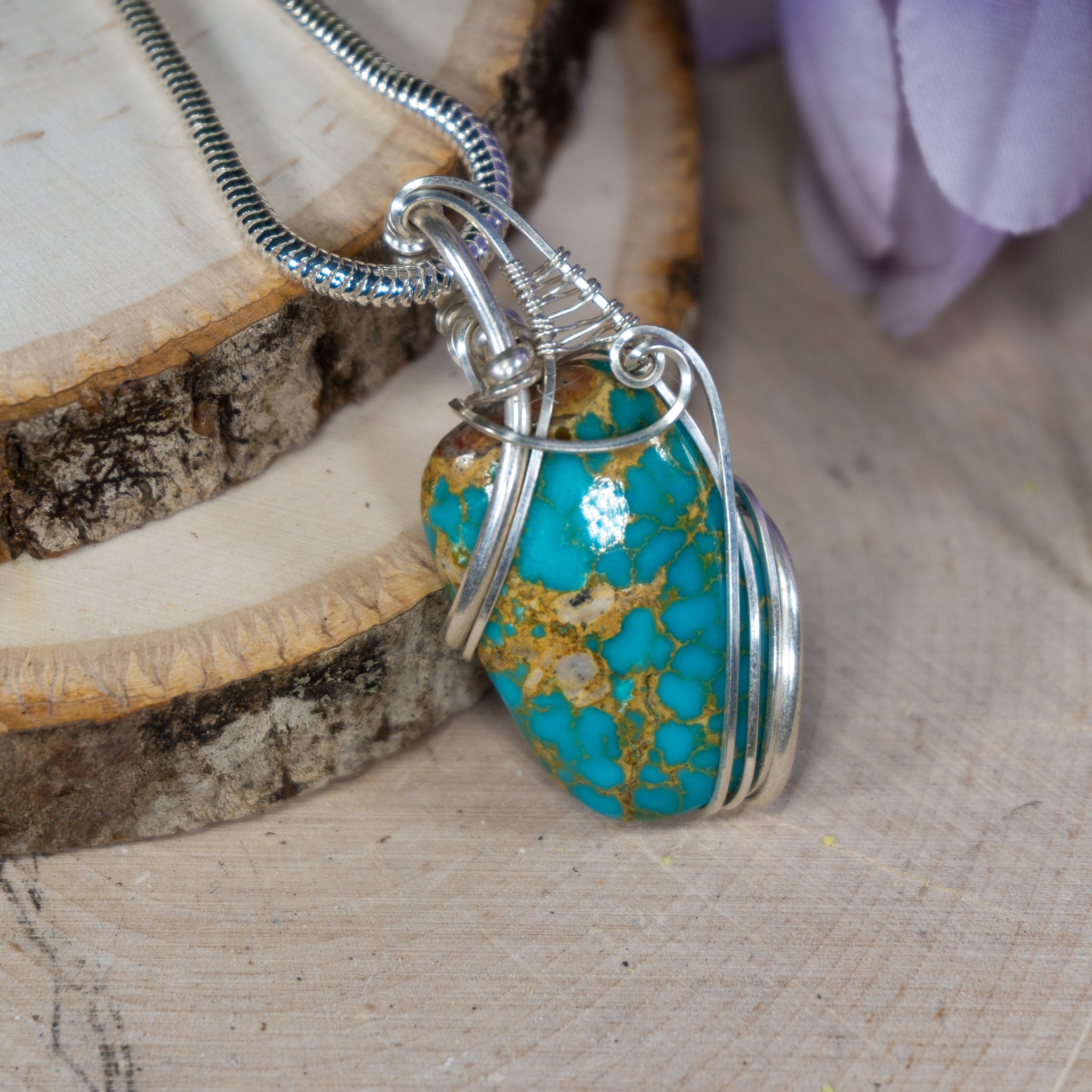 Long Pendant Turquoise Wrap - The Crystal Council