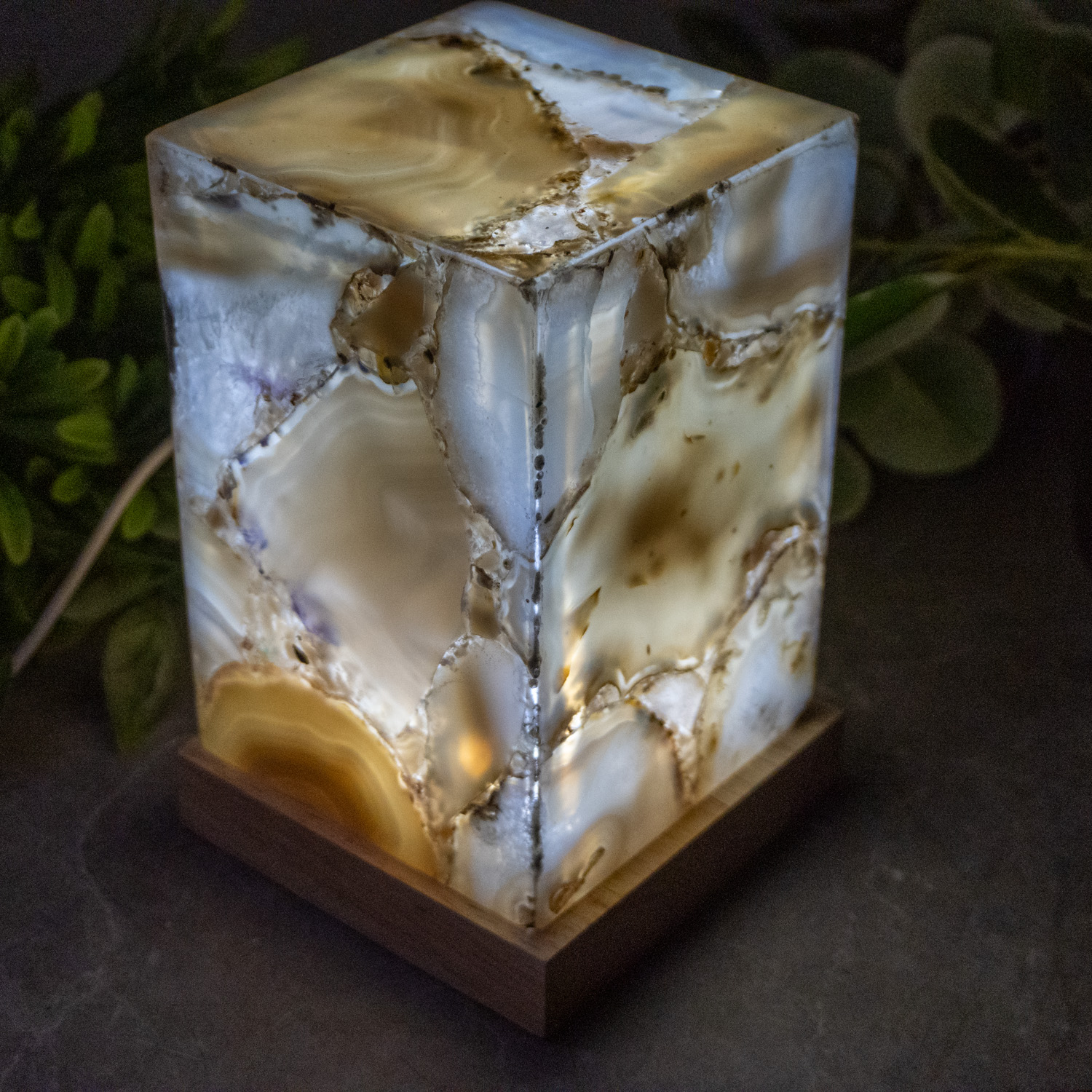 Banded Agate Large Rectangle Lamp #2 - The Crystal Council