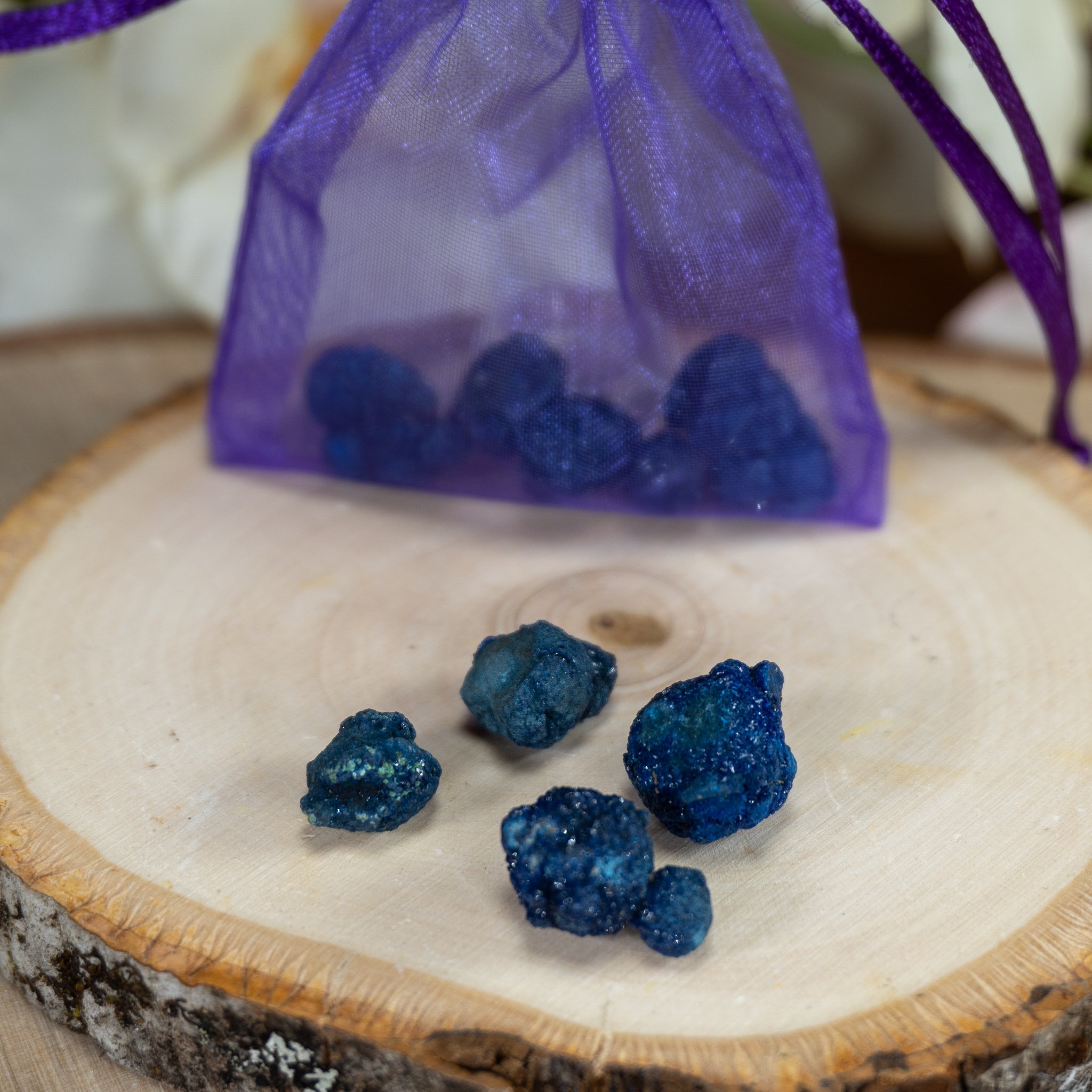 Small Druzy Azurite Blueberries - The Crystal Council