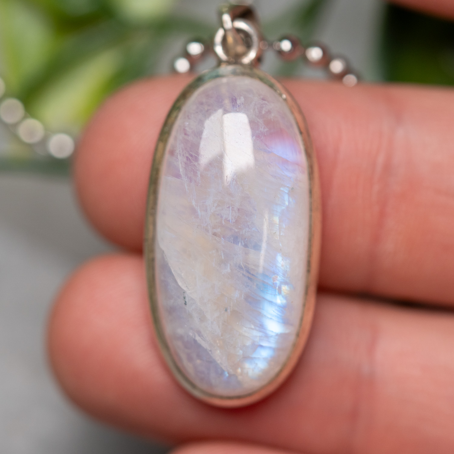 Rainbow Moonstone Pendant #1 - The Crystal Council