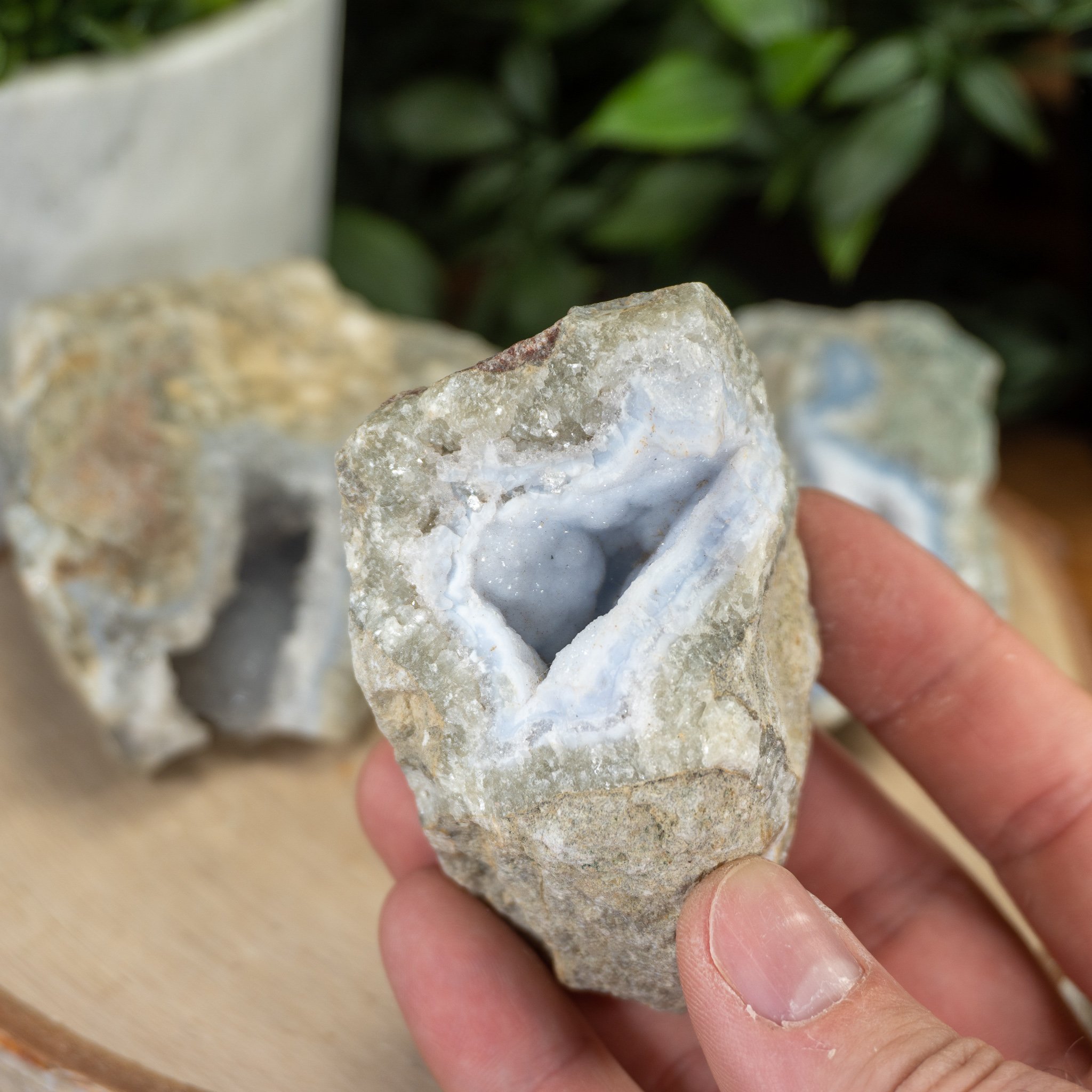 High Grade Raw Medium Blue Lace Agate - The Crystal Council