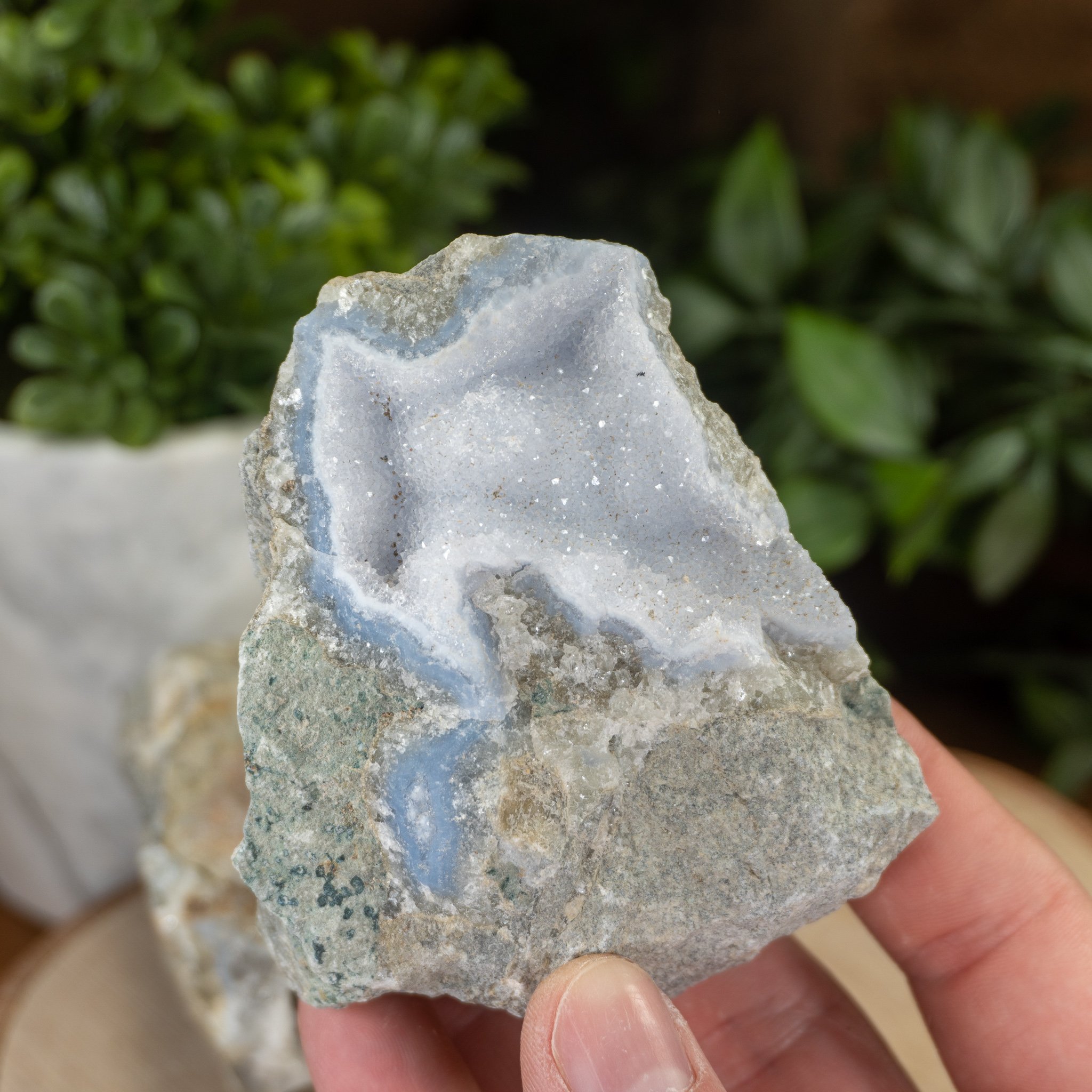 High Grade Raw Medium Blue Lace Agate - The Crystal Council