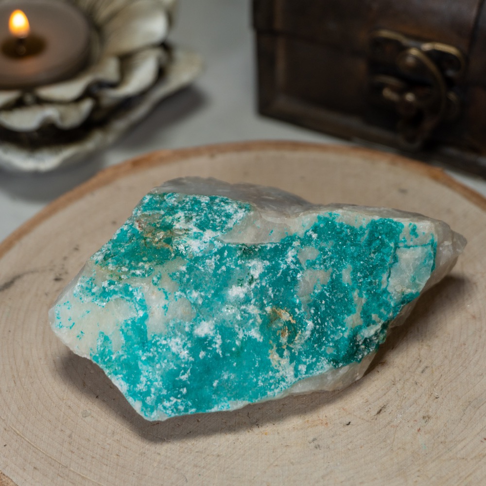 Medium Dioptase on Quartz #4 - The Crystal Council