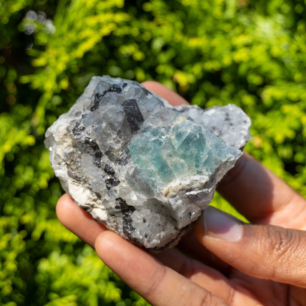Medium Fluorite with Druzy Quartz and Pyrite #4 - The Crystal Council
