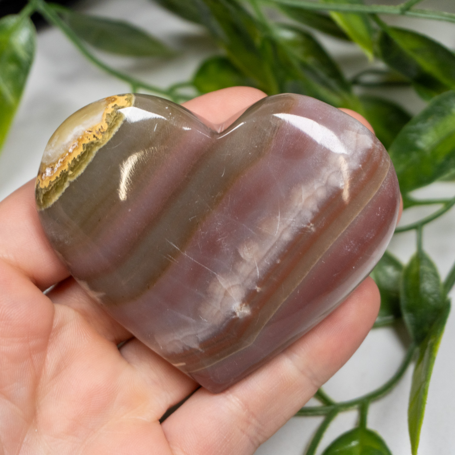 Pink Banded Onyx Heart #2 - The Crystal Council