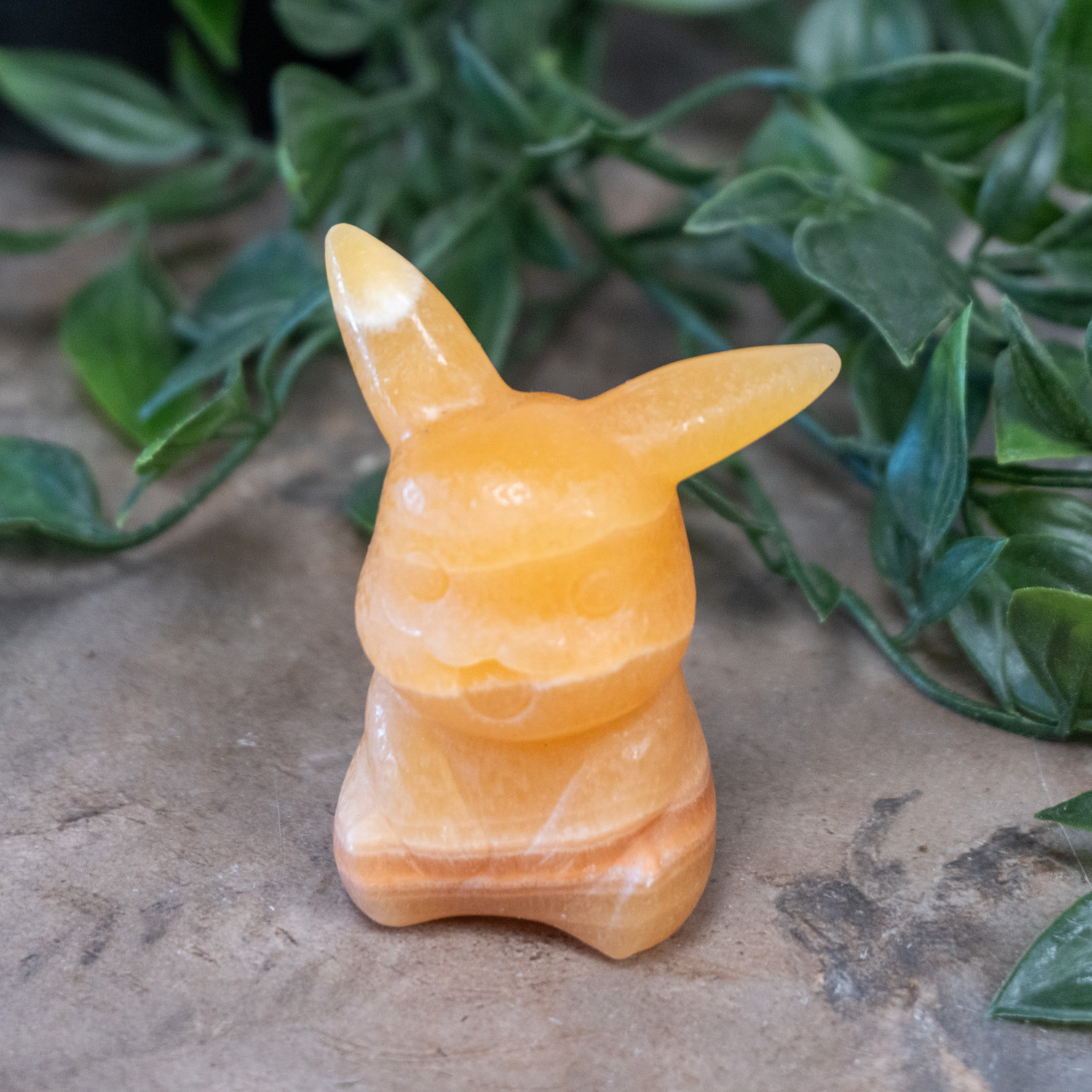 Orange Calcite Pikachu - The Crystal Council
