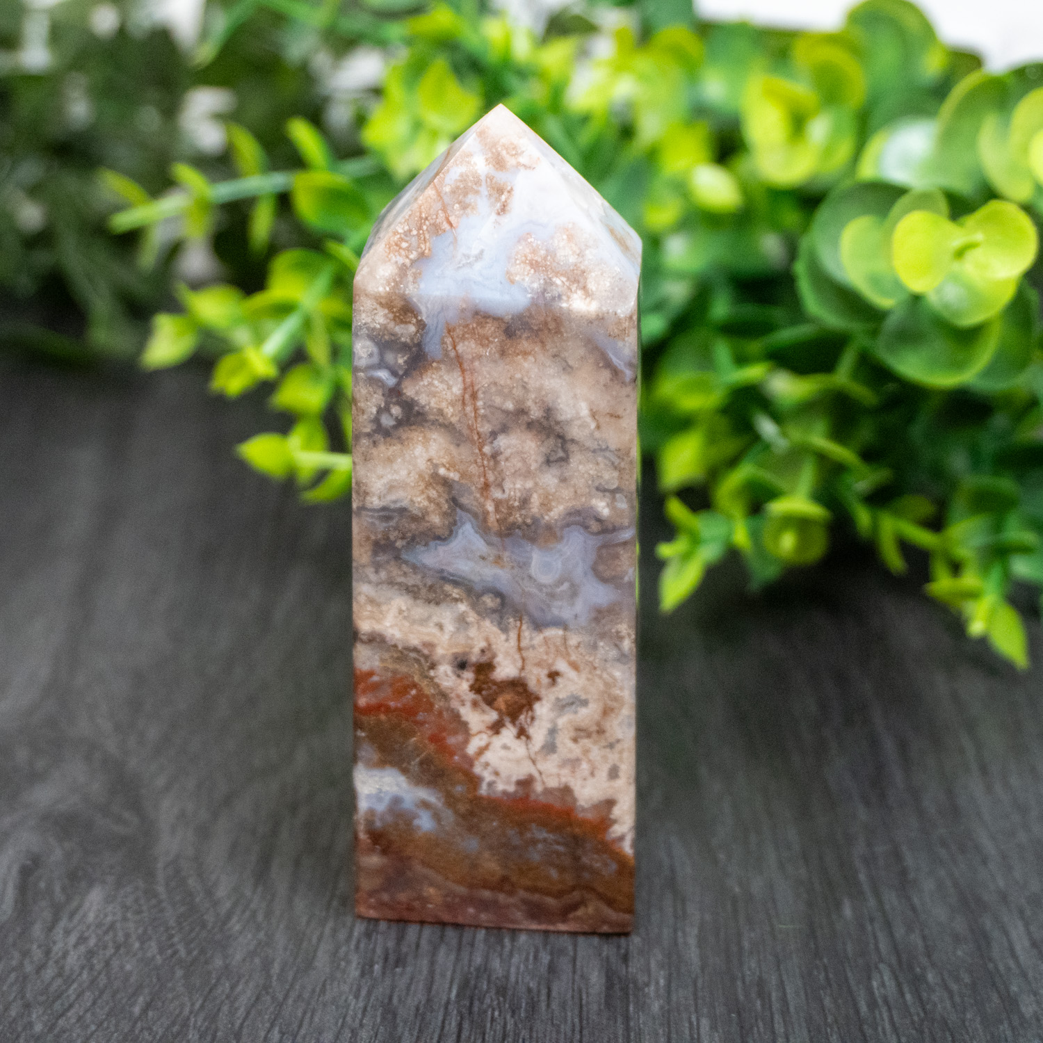 Blue Flower Agate Tower #1 - The Crystal Council