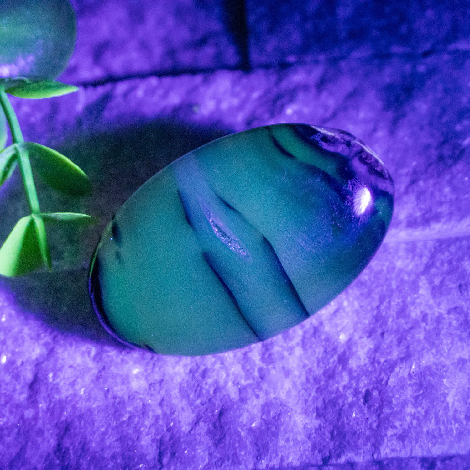 Volcano Agate (UV Reactive) Palmstone #17 - The Crystal Council