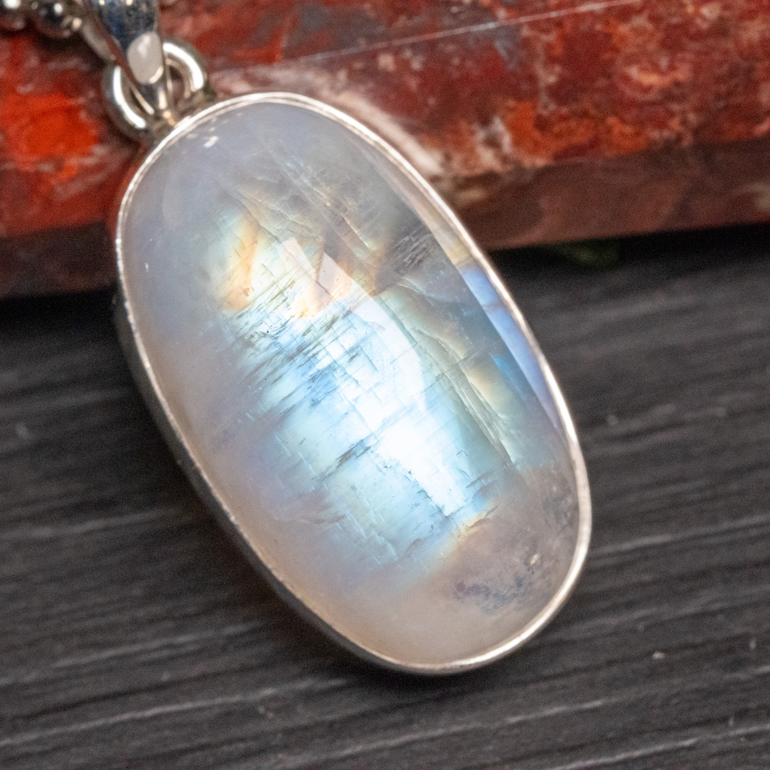 Rainbow Moonstone Necklace #2 - The Crystal Council