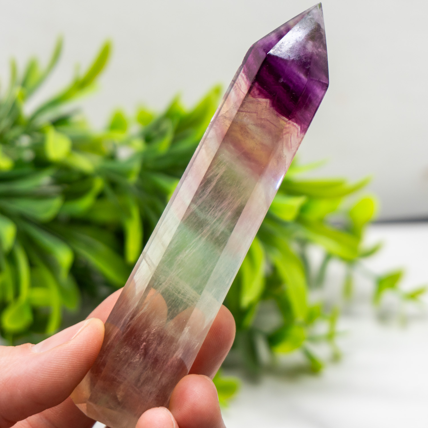 Large Rainbow Fluorite Tower #2 - The Crystal Council