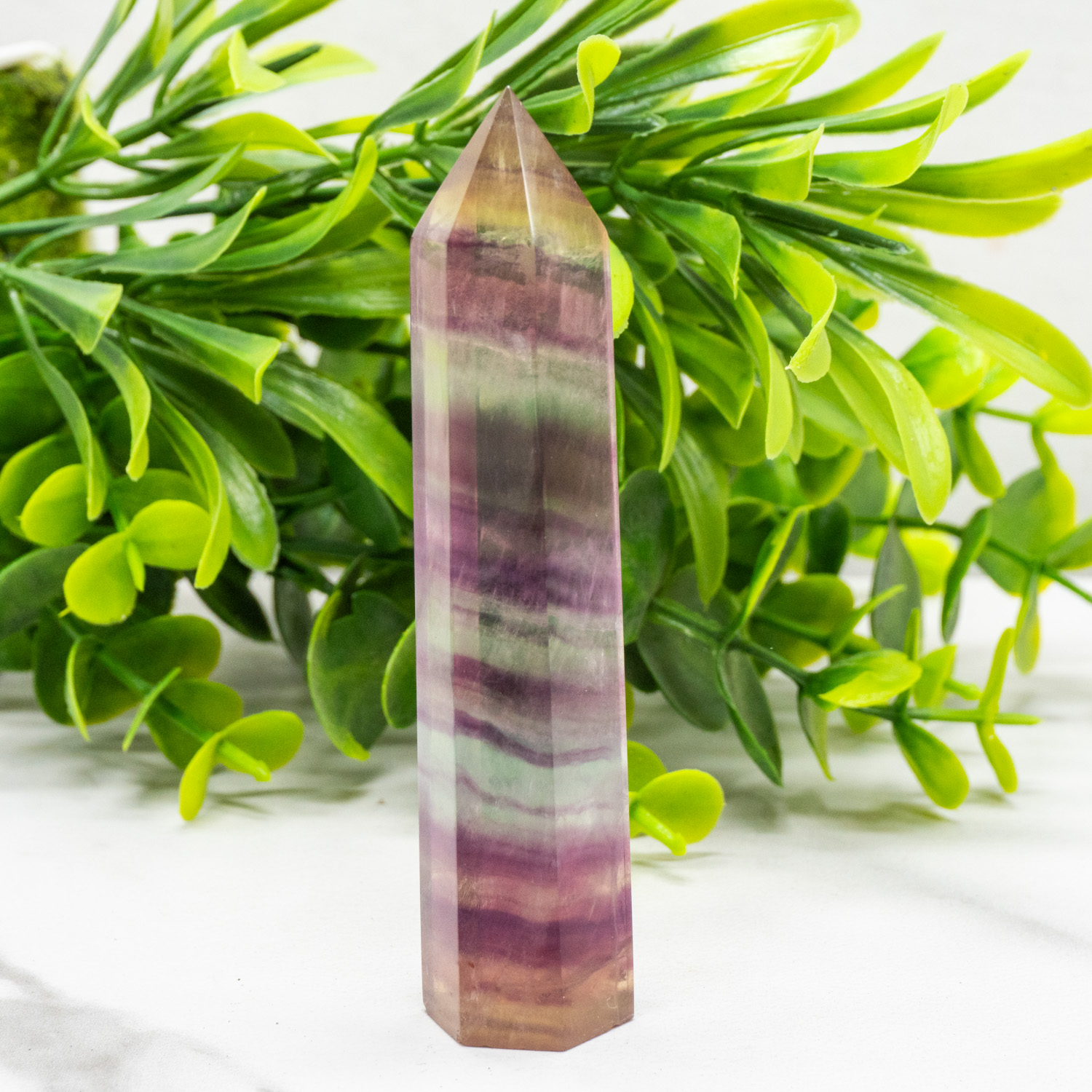 Large Rainbow Fluorite Tower #1 - The Crystal Council