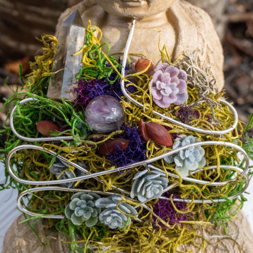 Crystal Buddha #16 with Smoky Quartz and Fluorite - The Crystal Council