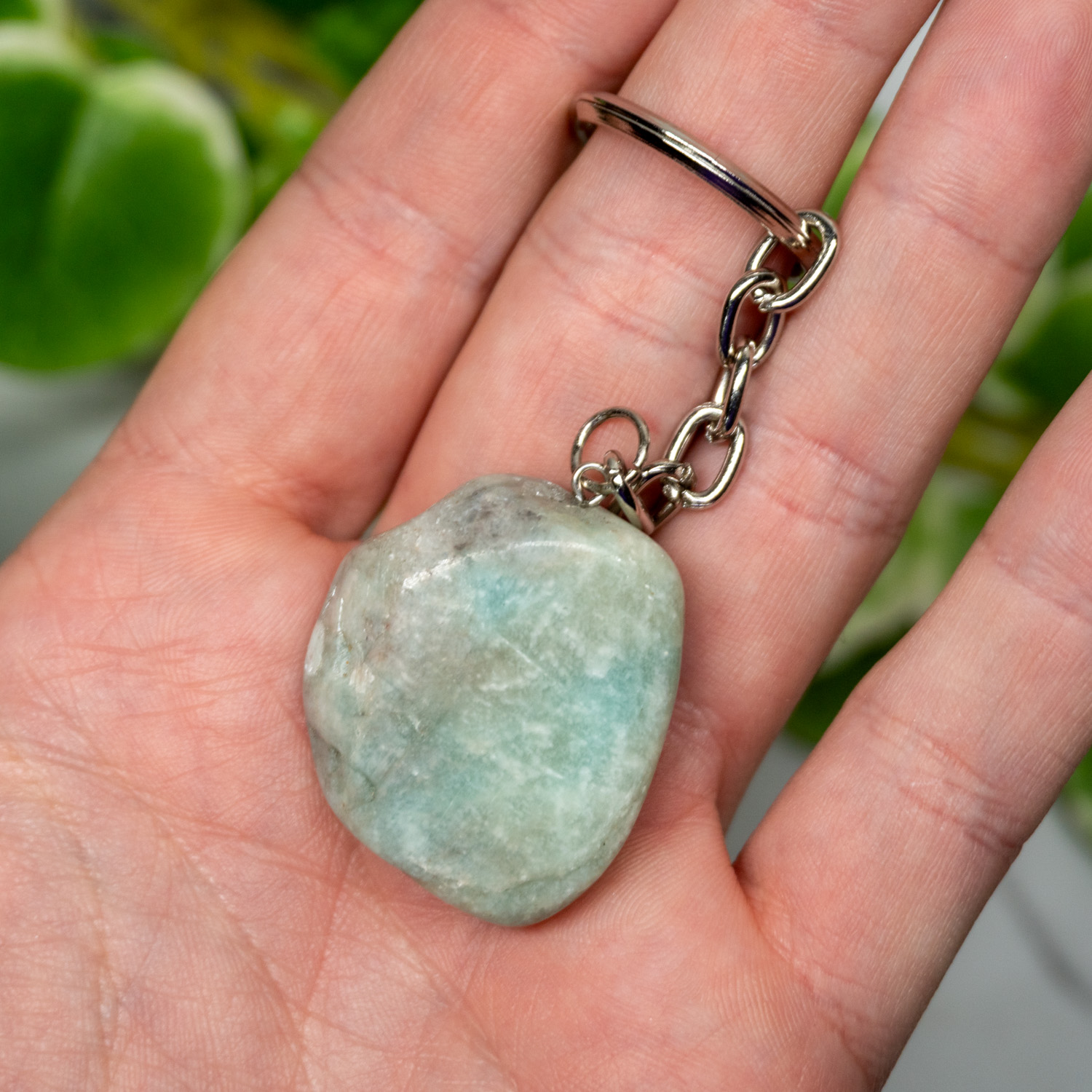 Amazonite Polished Keychain - The Crystal Council